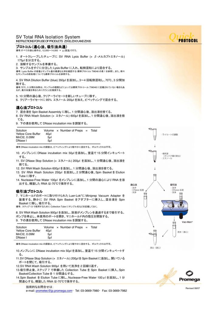 SV Total RNA Isolation System – Promega