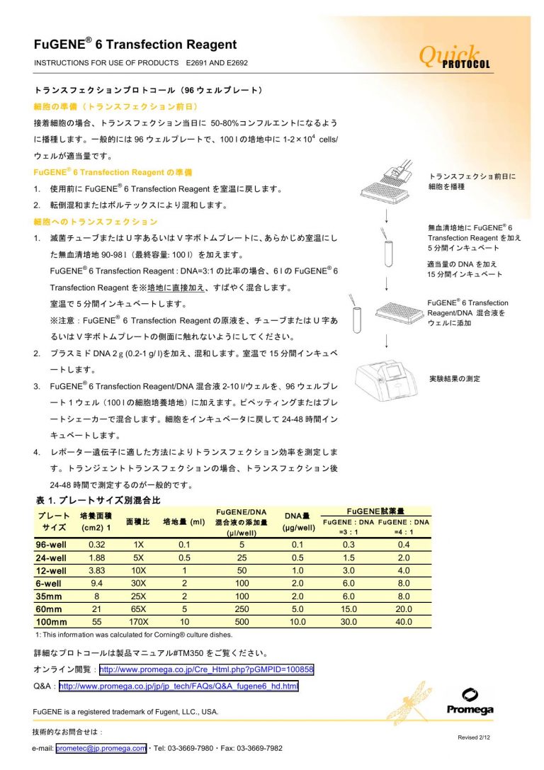FuGENE® 6 Transfection Reagent – Promega