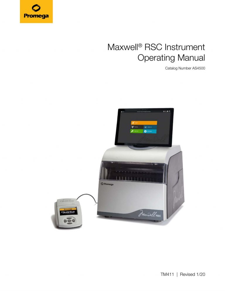 Maxwell® RSC Instrument Operating Manual Catalog Number AS4500 英語(最新版 ...
