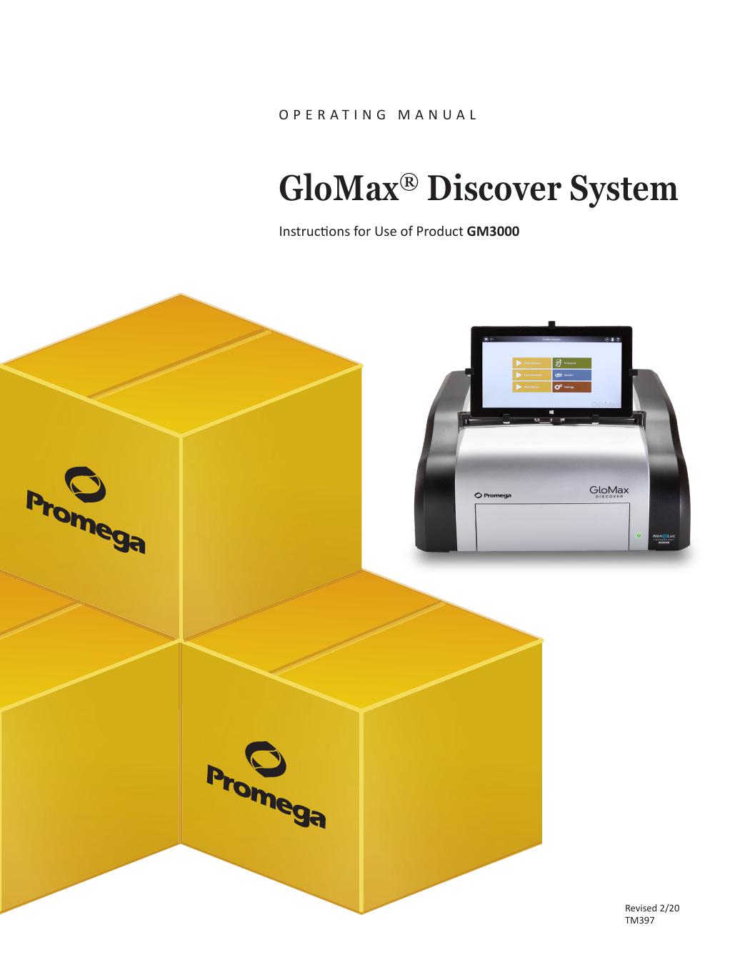 GloMax® Discover System OPERATING MANUAL Instructions for Use of ...